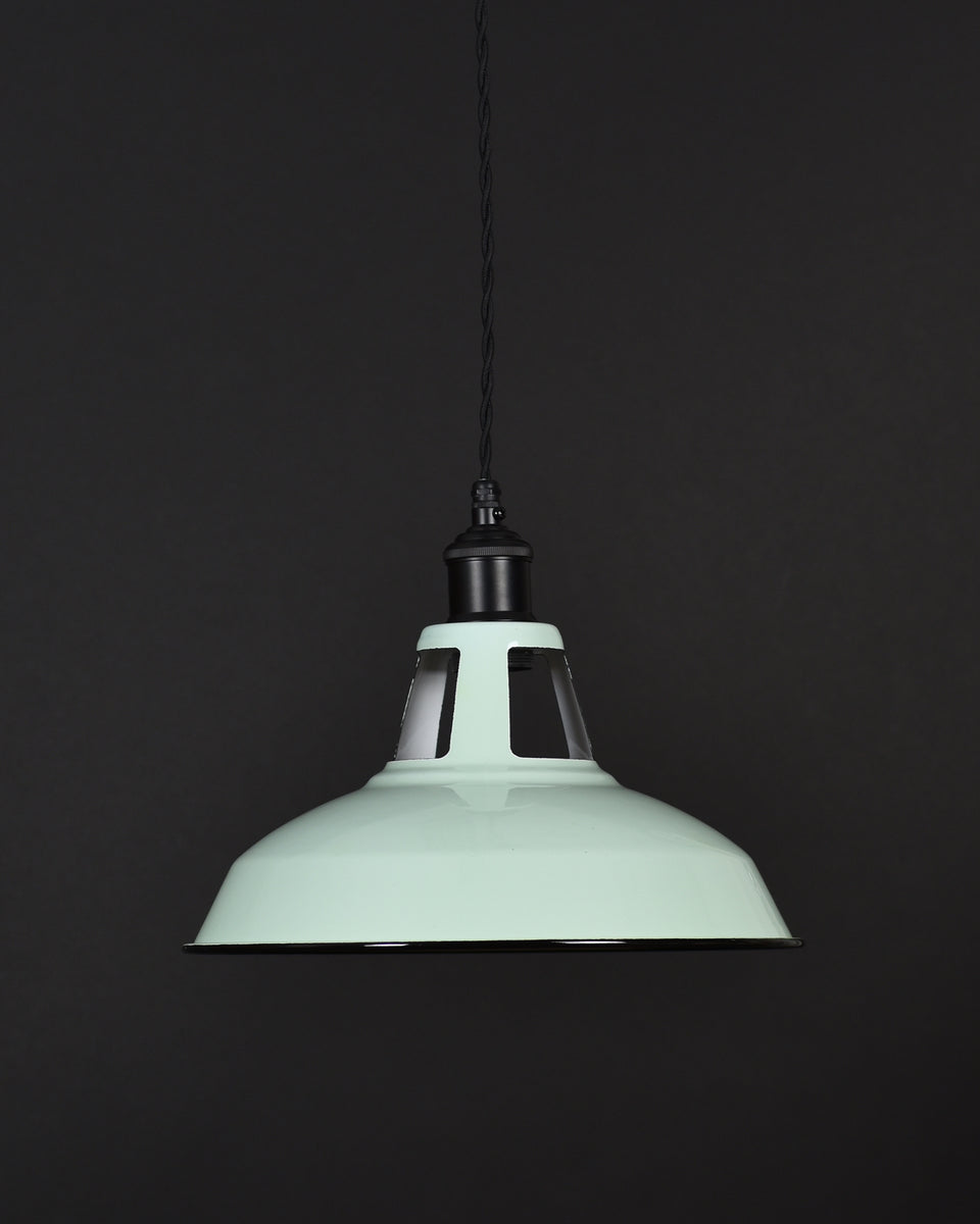 Ceiling Pendant | Industrial Open Top | Mint Green – Vendimia Lighting Co.